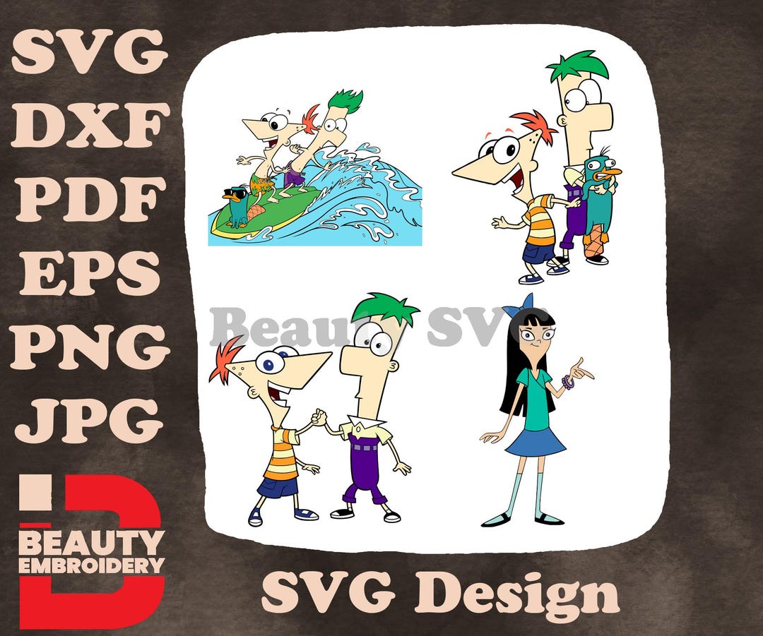 4 Separate Designs - Disney_phineas_and_ferb_phineas_ferb_surfing_group ...