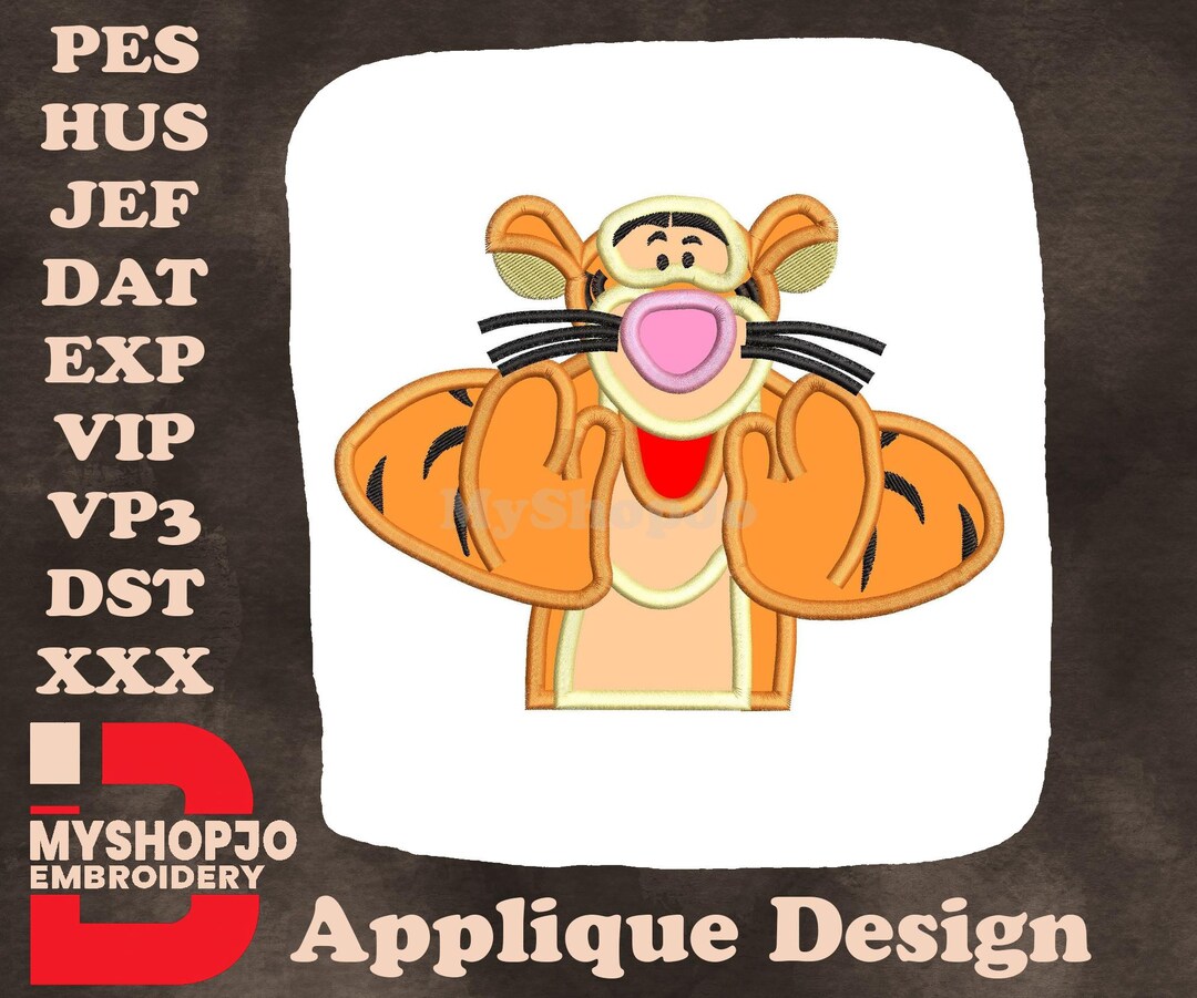 Tigger Winnie the Pooh Applique Embroidery Design - Instant Download ...