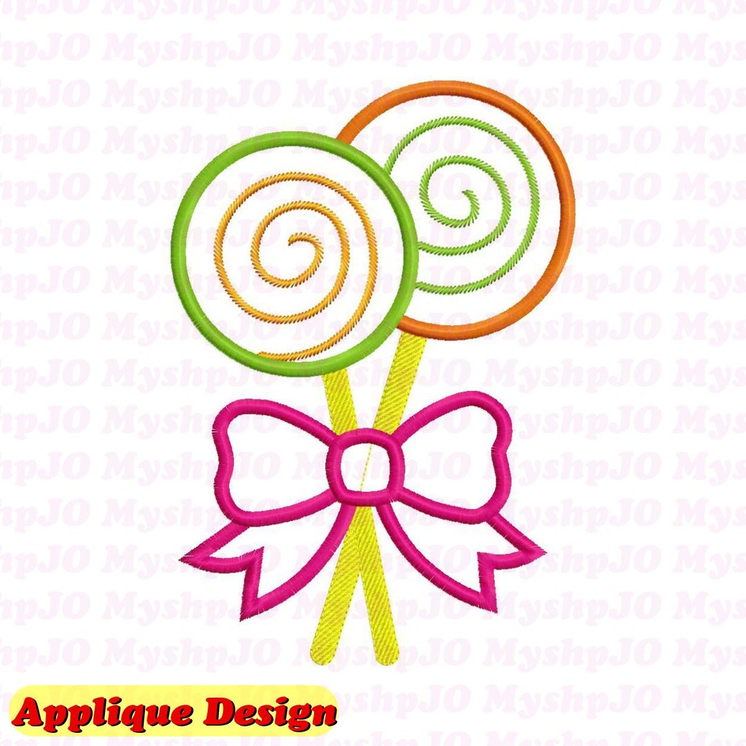 Lollipop With Swirls Applique Embroidery Design - INSTANT DOWNLOAD - Etsy
