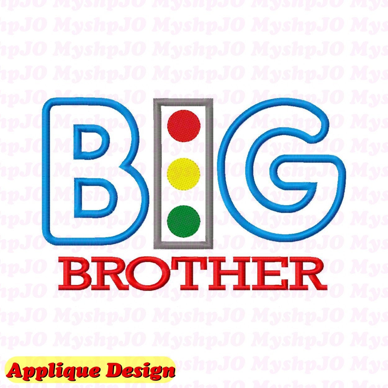 Big Brother Traffic Applique Embroidery Design Instant Download ...