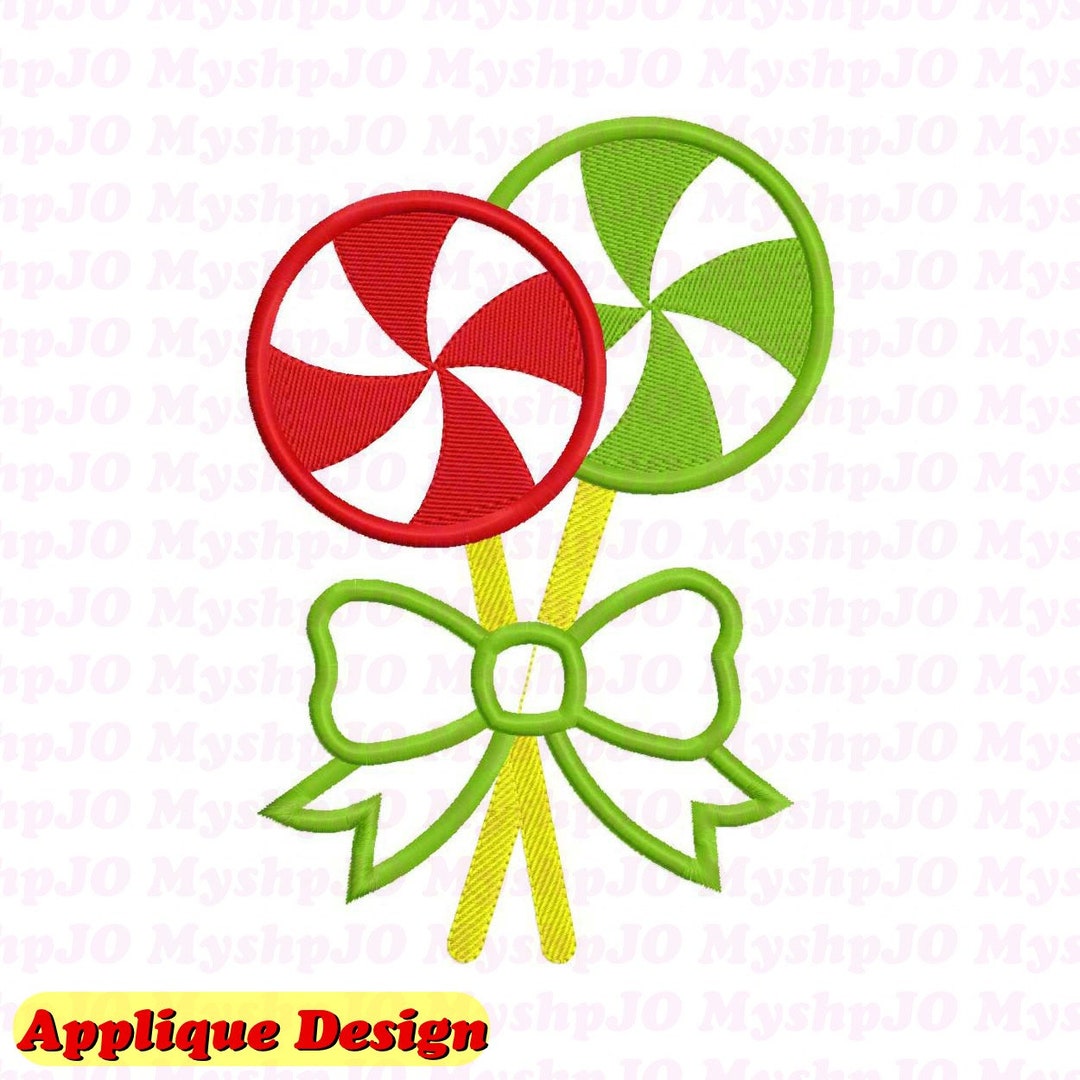 Lollipop With Pinwheels Applique Embroidery Design - INSTANT DOWNLOAD ...