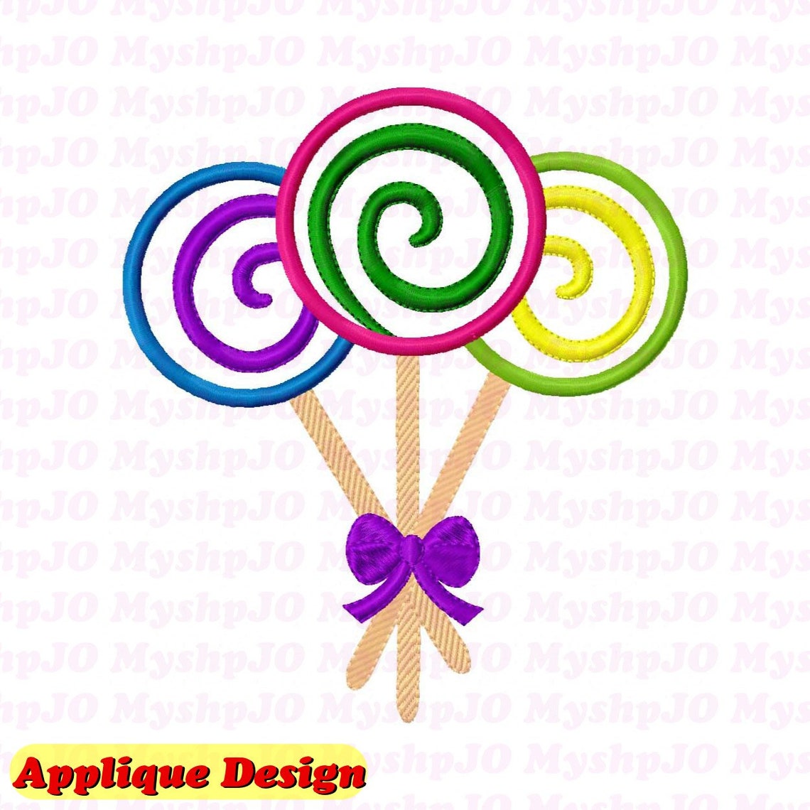 Lollipop Trio Applique Embroidery Design INSTANT DOWNLOAD - Etsy