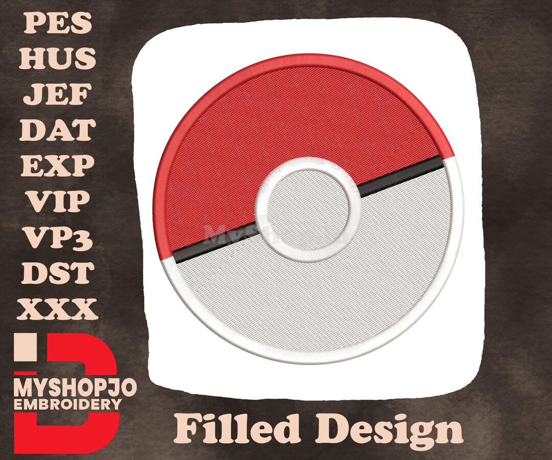 Pokeball Fill Machine 01 Embroidery Design - Instant Download - 12 ...