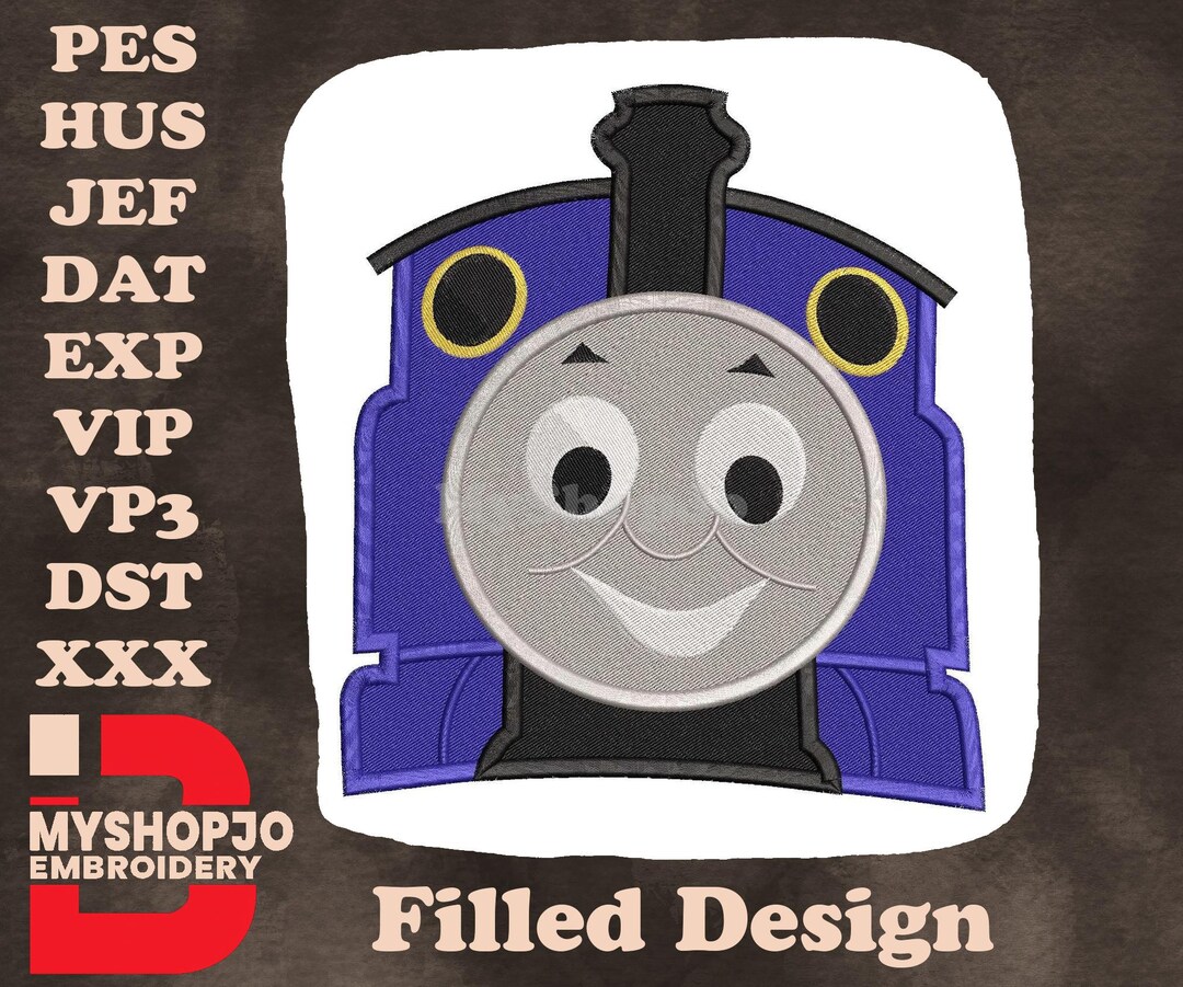 Thomas the Train Head Fill Machine Embroidery Design - Instant Download ...
