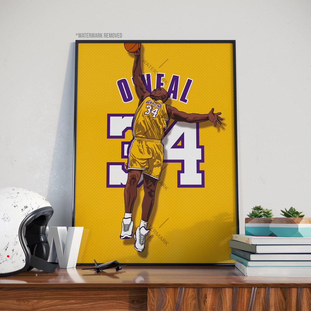 Shaq Poster Shaquille O'neal Poster Los Angles Lakers - Etsy