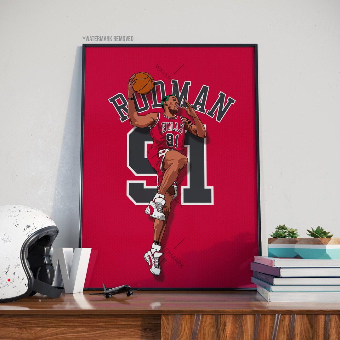 Dennis Rodman Poster Chicago Bulls Poster Nba Poster - Etsy Australia