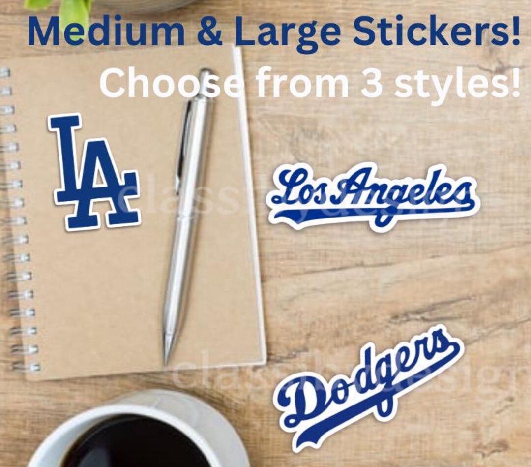 LA Dodgers Stickers, 3 Los Angeles Styles, Vinyl, Laminated, Water ...