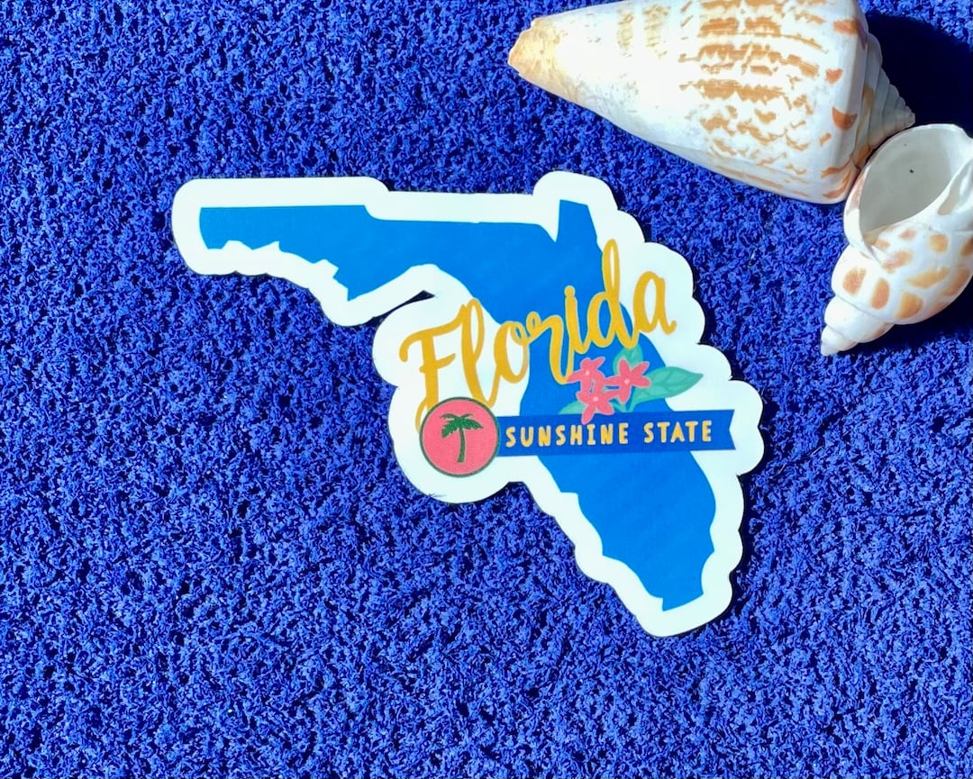 BOGO Florida Vinyl Sticker, Glossy Laminate Overlay, Florida Outline ...