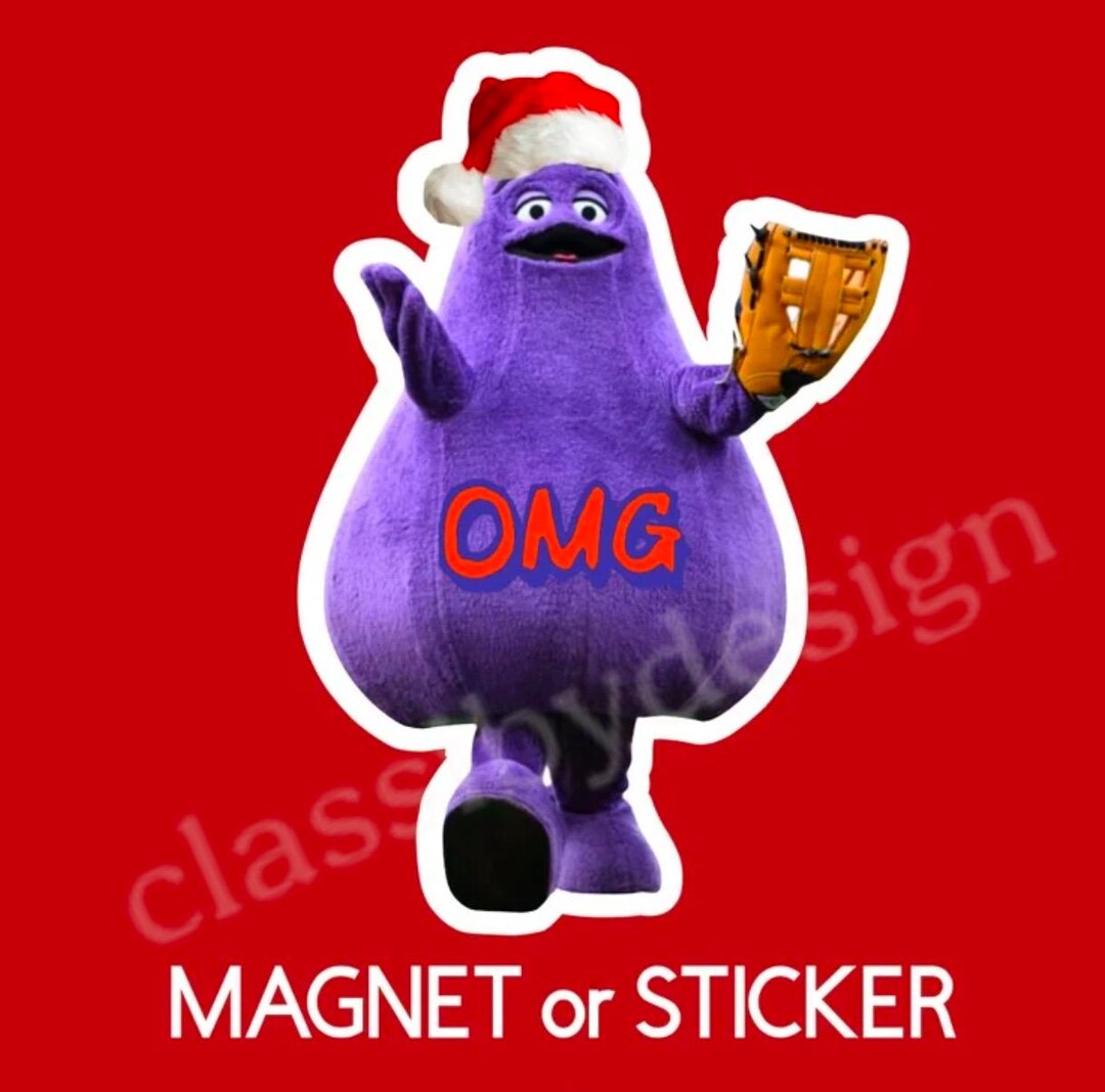 OMG Grimace Christmas Magnet or Sticker or Both, Santa Grimace, Mets ...
