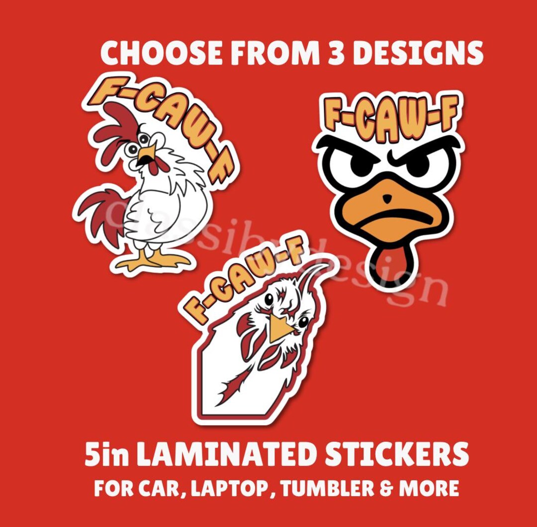 BOGO F-CAW-F Rooster Sticker: Funny Slang, Laminated Vinyl (5in) - Etsy