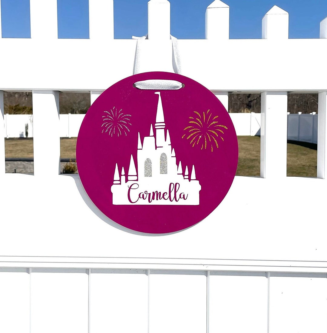 Princess Castle Door Sign|personalized Kids Wall Hanging|white Glitter ...