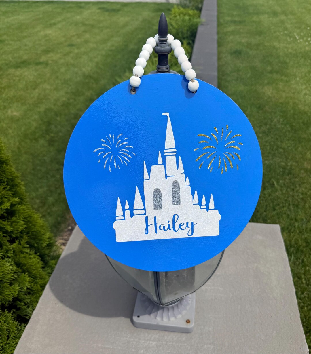 Princess Castle Door Sign, Personalized Kids Wall Hanging, White ...