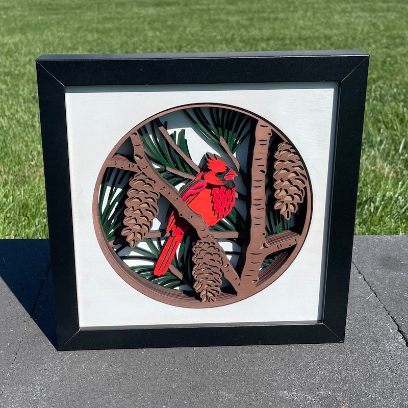 Cardinal Shadow Box - Etsy