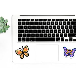 Butterfly Stickers Pack of 8 Colorful Laminated Butterfly Large Decals ...