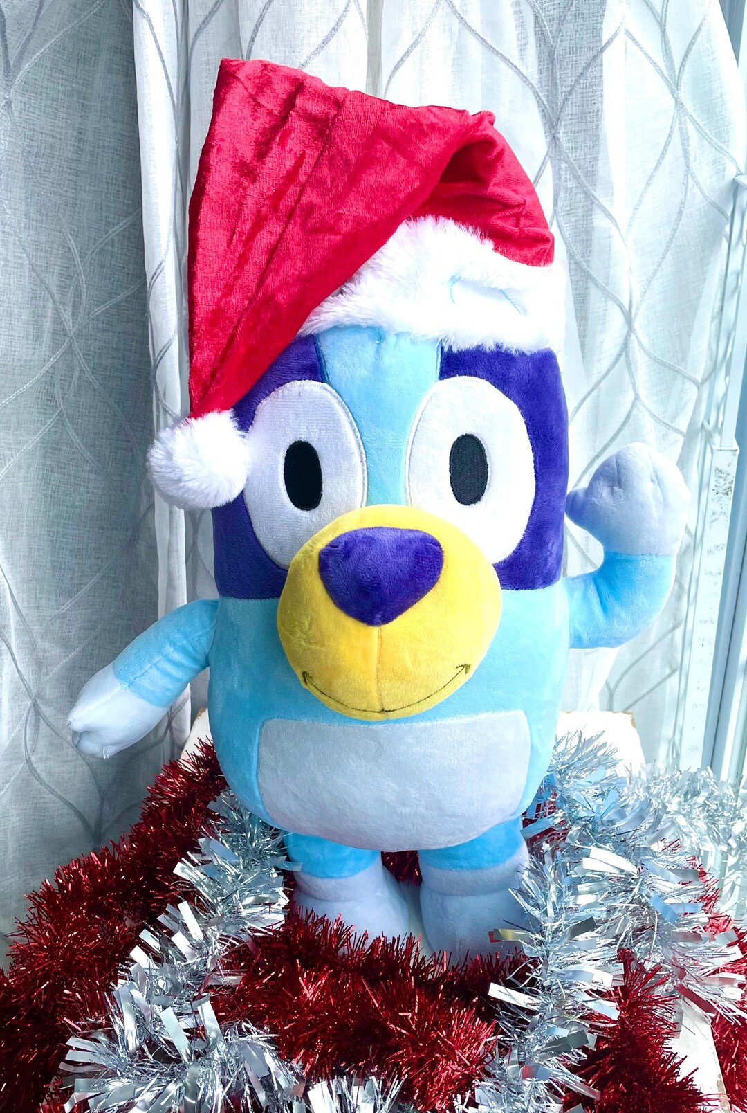 Personalized Christmas Plush Toy: Santa Hat, Gold Glitter Name - Etsy