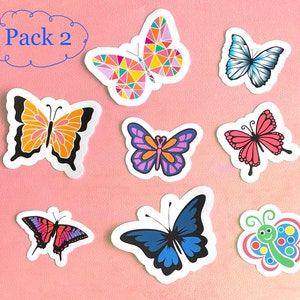 Butterfly Stickers 8 Pack Colorful Laminated Butterfly Large Decals ...