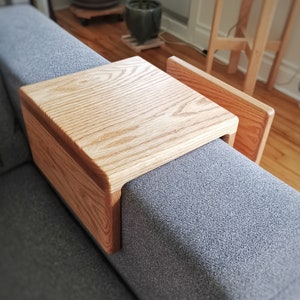 Couch Arm Rest Table With Magazine Stand - Wood Armrest Table, Arm Tray ...