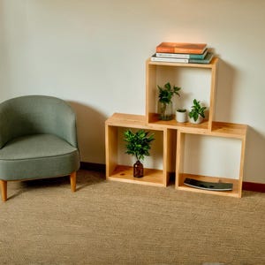 Stackable Maple Wood Shelves – Modular Wall or Floor Storage, Handmade ...