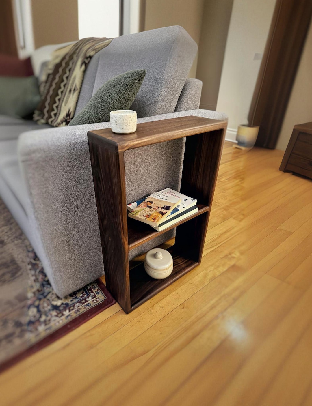 Luxury Black Walnut Bookcase Mid Century End Table.coffee Table.sofa ...