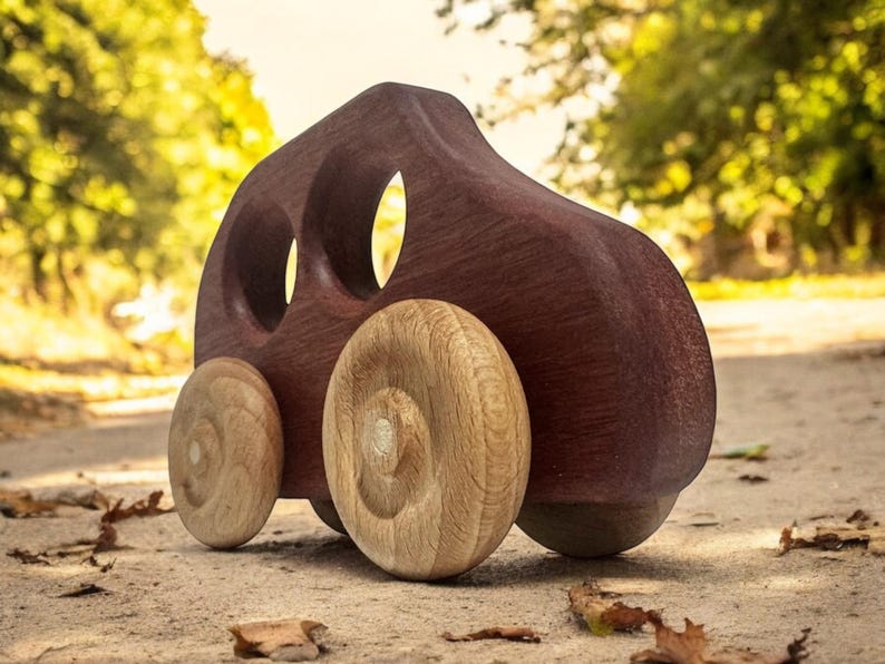 Green Pea Toyz "wombat Wagon" - Wooden Car (handmade Pretend Play Motor ...