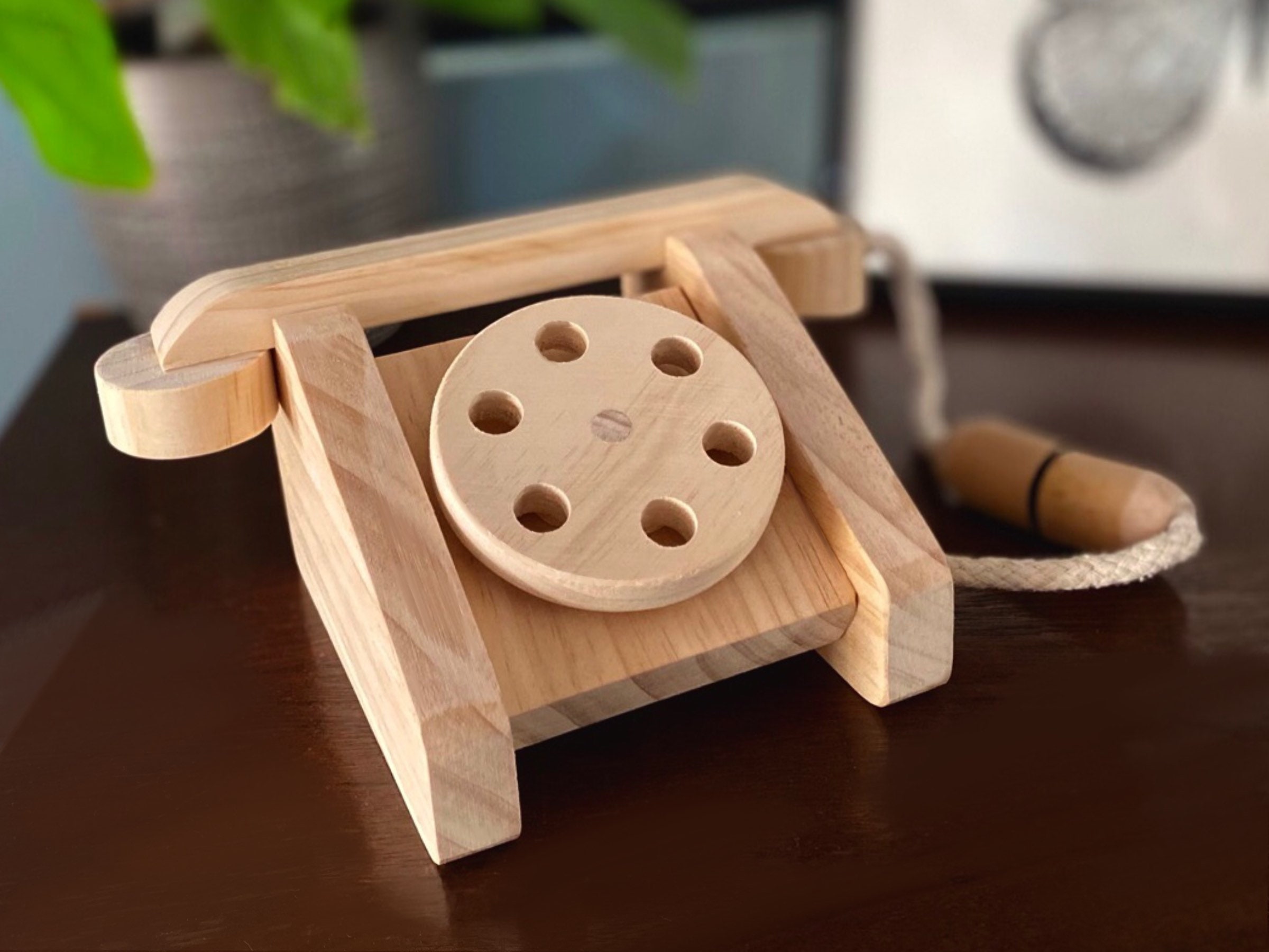 Telephone Wood Toy - Etsy
