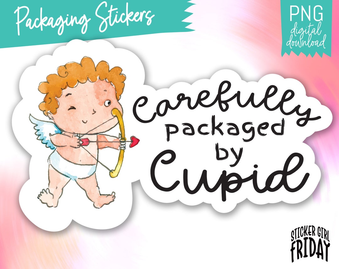 Cupid Sticker Valentines Mail Stickers Small Business - Etsy