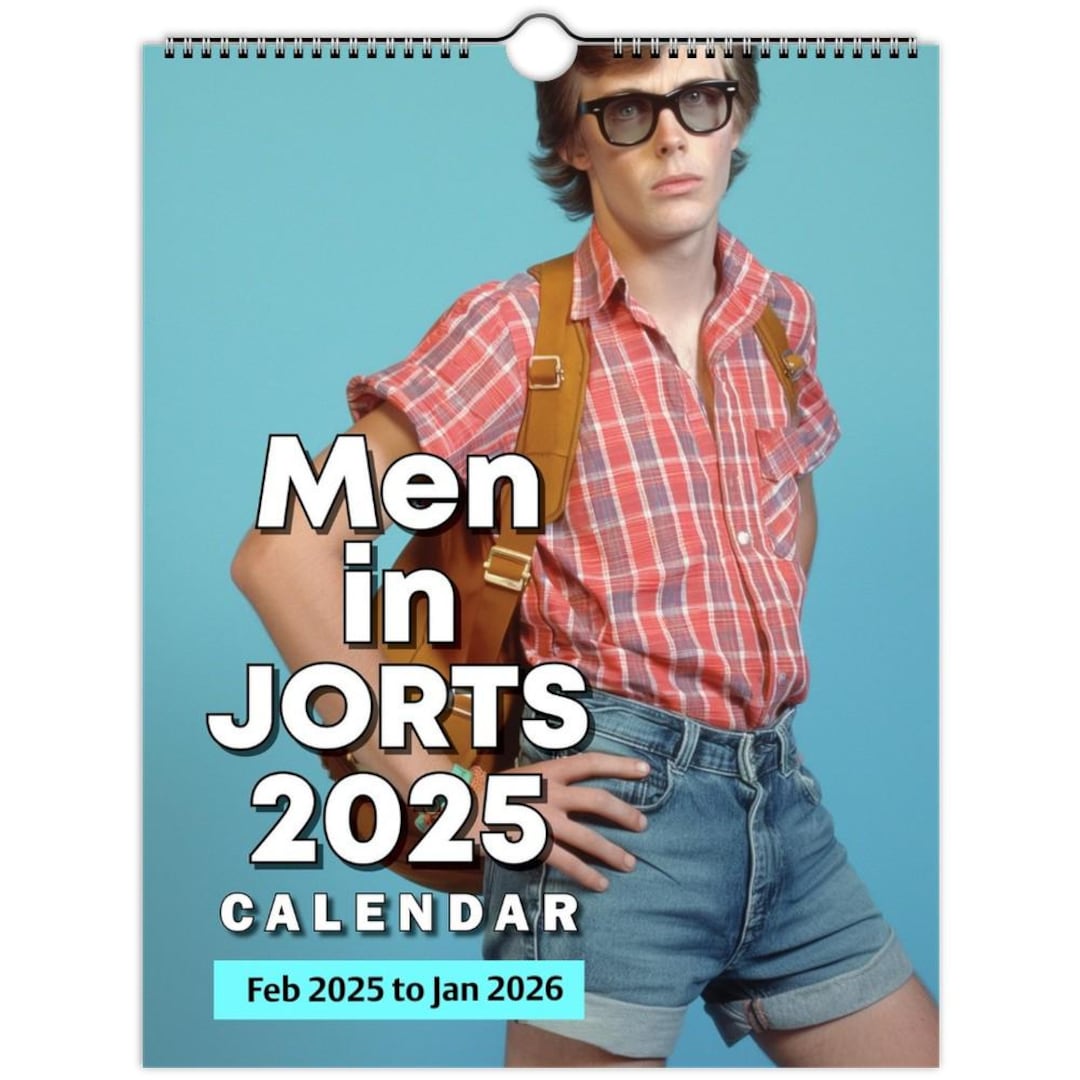 Funny Calendar 2025 Men in Jorts White Elephant Gifts for Adults Weird ...