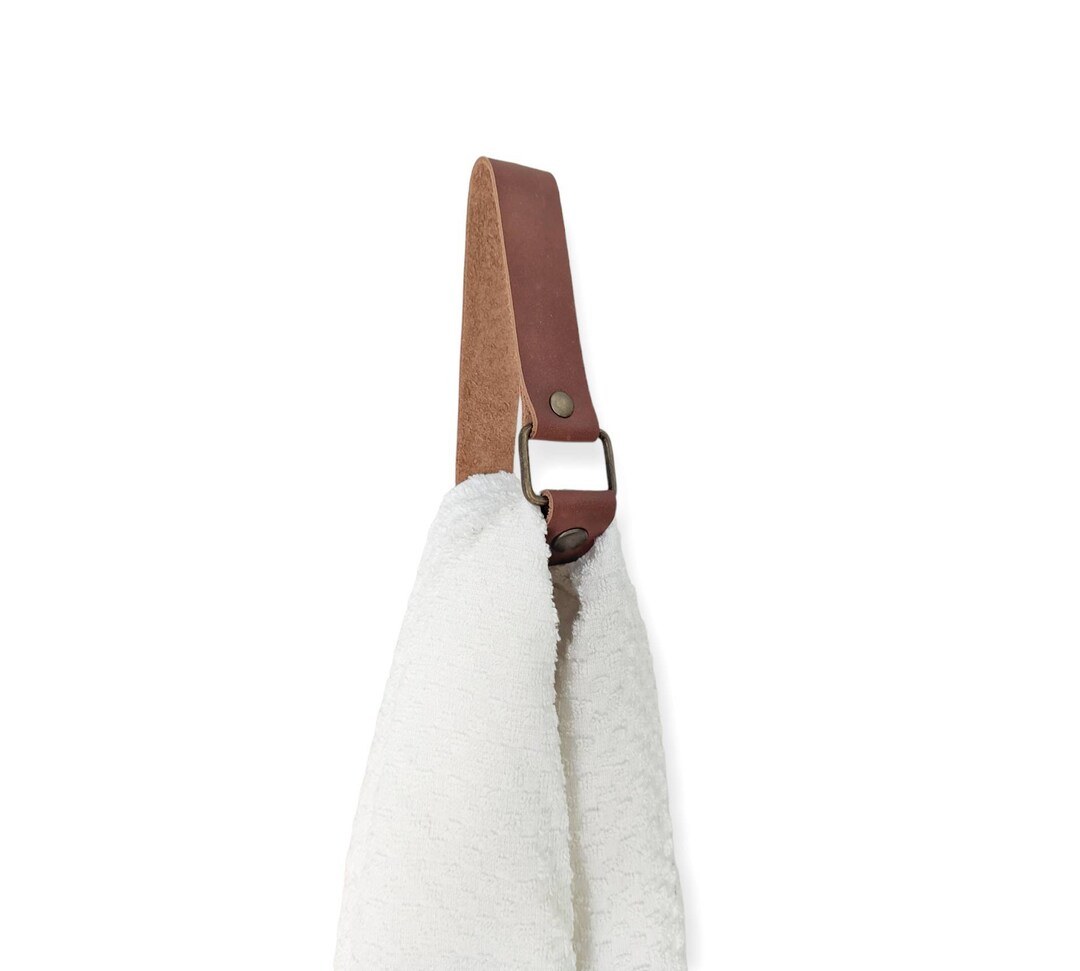 Leather Strap Towel Hanger, Dress Clotes Hanger, Bath Towel Holder ...