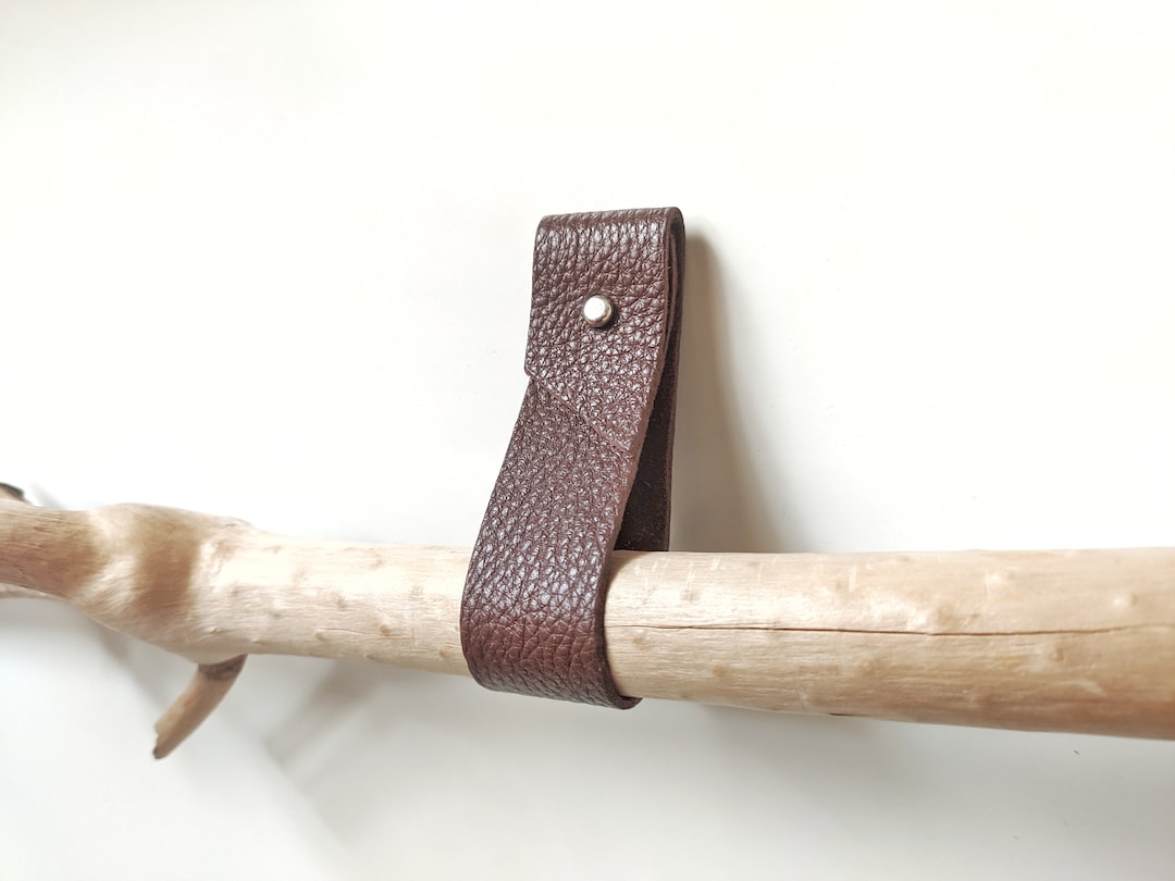 Leather Branch Hanger, Branch Wall Hanging, Driftwood Branch Display ...