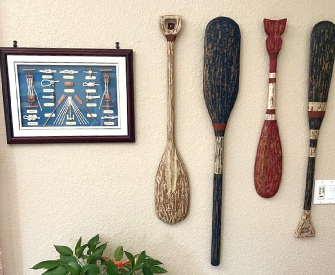 Leather Vertical Paddle Display Hanger, Canoe Row Hook, Wall Hanging ...