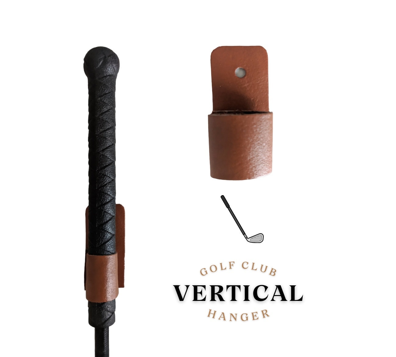 Leather Vertical Golf Club Wall Hanger Bracket, Golf Club Holder, Golf ...
