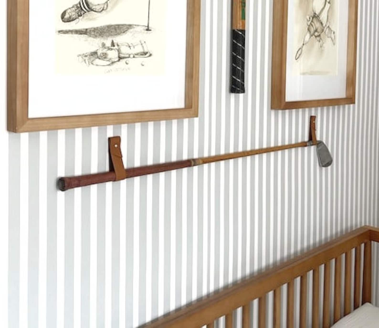Leather Golf Club Wall Hanger Bracket, Golf Club Holder, Golf Club Rack ...