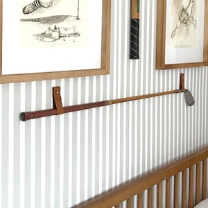 Leather Golf Club Wall Hanger Bracket, Golf Club Holder, Golf Club Rack ...