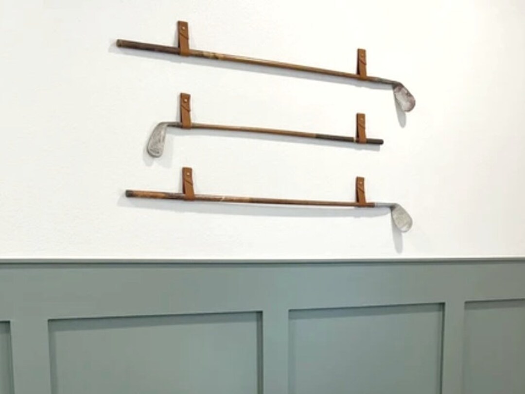 Leather Golf Club Wall Hanger, Golf Club Holder, Golf Club Rack, Stand ...