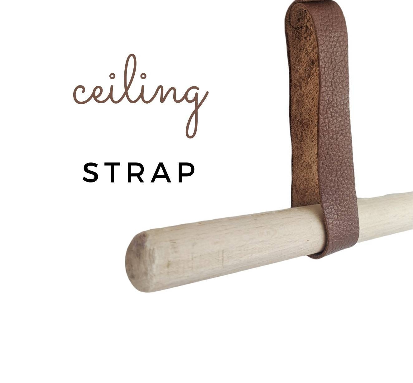 Leather Ceiling Straps Clothing Rack Rod Holder Ceiling - Etsy
