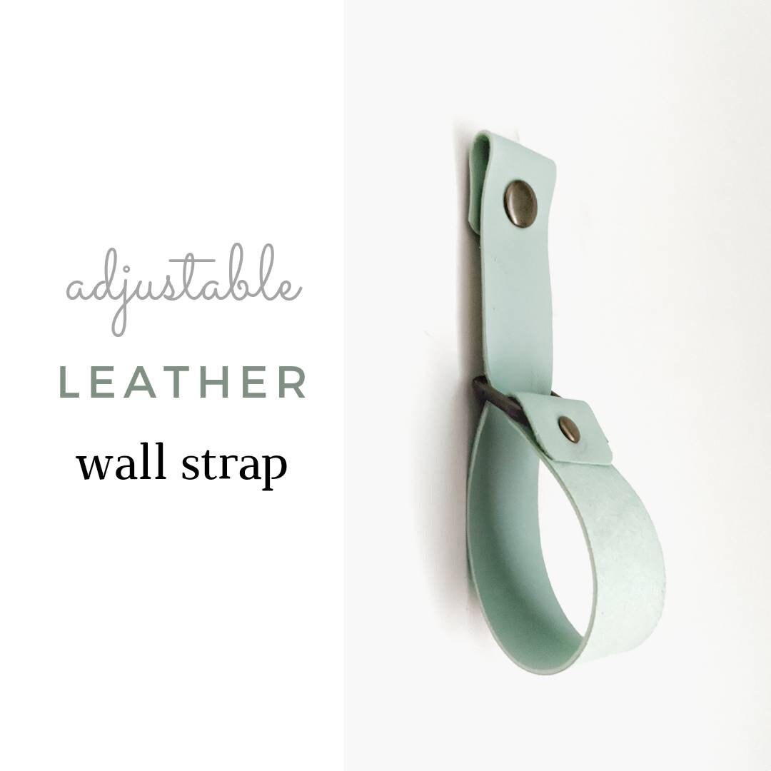 Leather Adjustable Wall Hanging Strap, Curtain Rod Holder, Towel Holder ...
