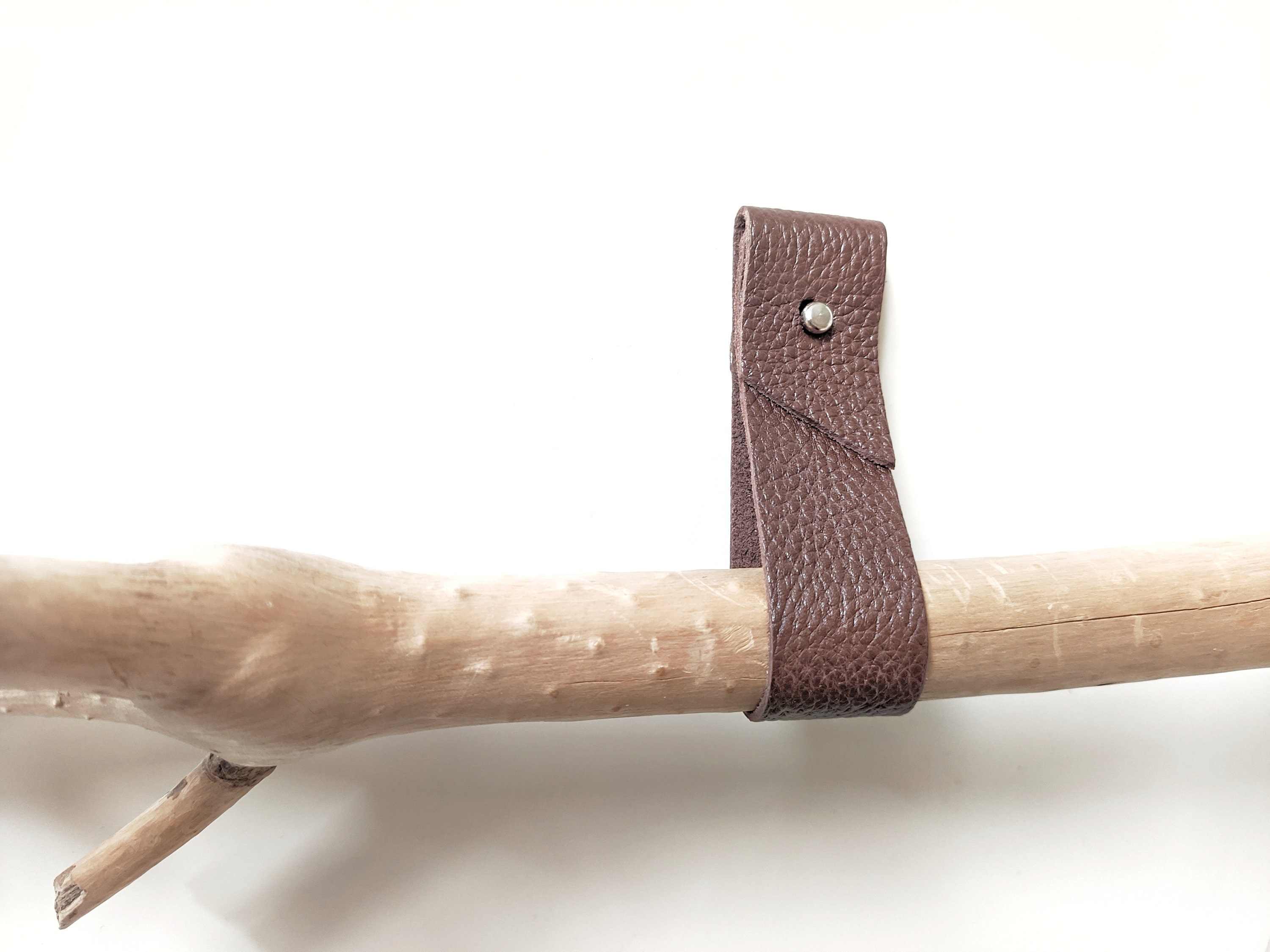 Leather Branch Hanger, Branch Wall Hanging, Driftwood Branch Display ...