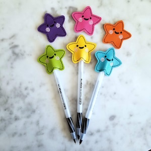 Happy Stars Pencil Toppers, Pen Toppers, Office Pens, School Pens ...