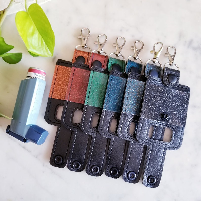 Glitter Jelly Solid Color Black Back Inhaler Holder Inhaler - Etsy