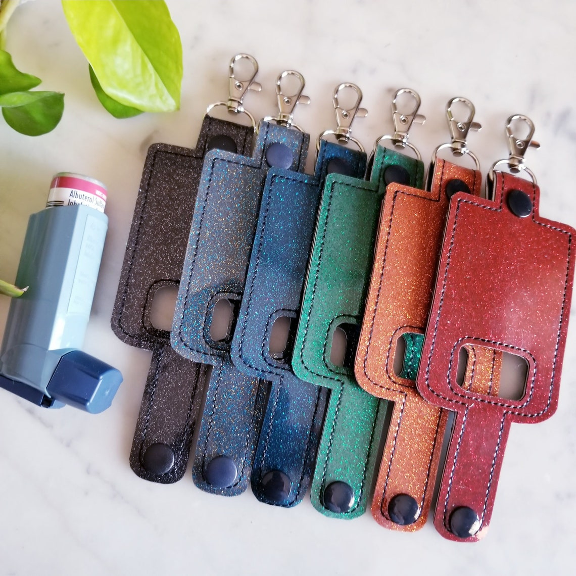 Glitter Jelly Solid Color Black Back Inhaler holder Inhaler | Etsy