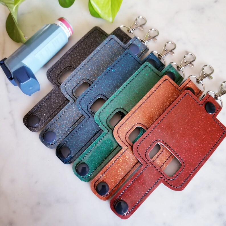 Glitter Jelly Solid Color Black Back Inhaler holder Inhaler | Etsy