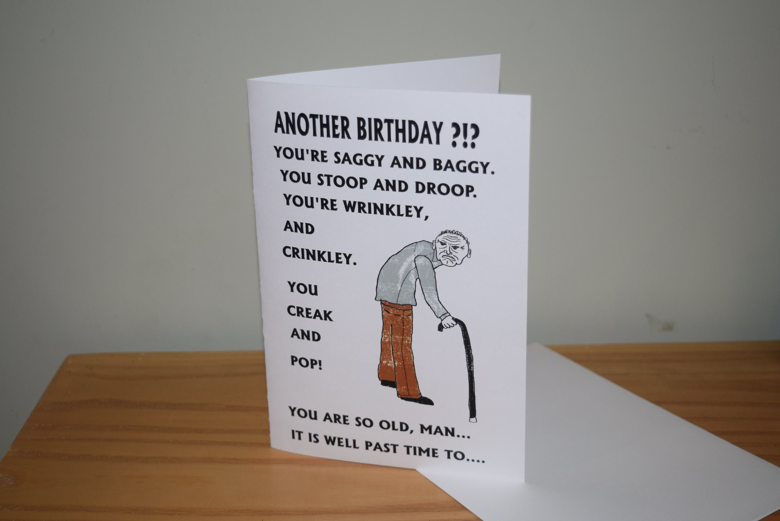 Old Man Birthday Card With Joint Holder - Etsy