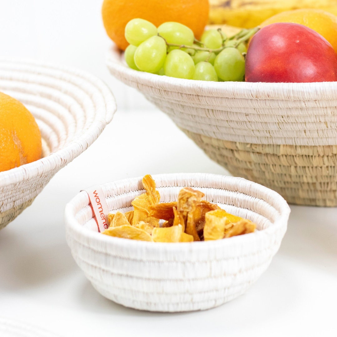 Fair Trade Handmade Snack & Trinket Bowl, Natural Grass Tableware, Zero ...