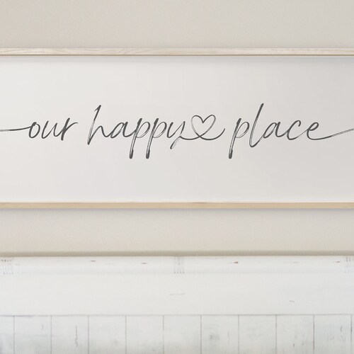 This is Our Happy Place Sign Living Room Signs Wood Framed - Etsy