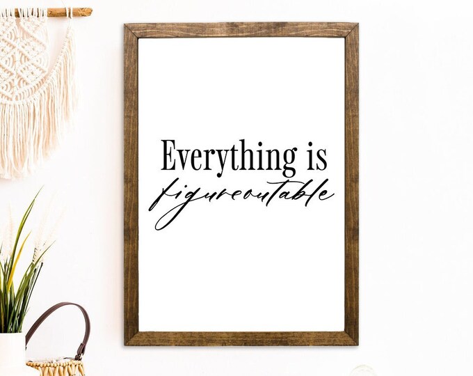 Everything is Figureoutable FAUX Whitewashed Wood Background, Funny ...
