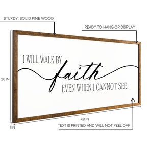 I Walk by Faith Even When I Cannot See Sign | Christian Quotes Wall ...
