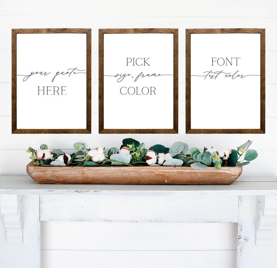 Set of 3 Custom Quote Signs – Personalized Farmhouse Decor With Rustic ...