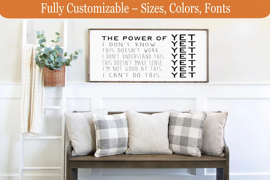 The Power of Yet, Growth Mindset Classroom Sign - Etsy