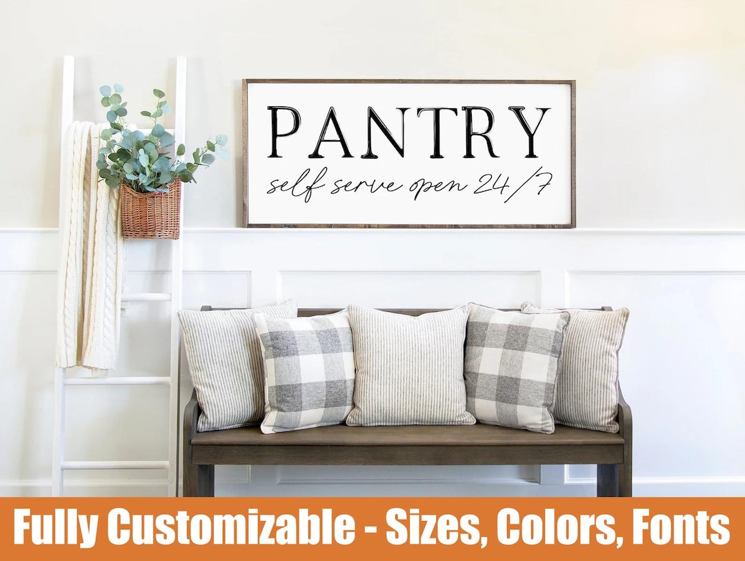 Pantry Self-serve Wood Sign | Farmhouse Kitchen Decor, Open 24/7 - Etsy