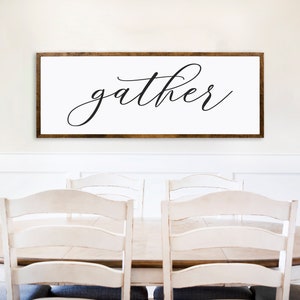 Gather Sign Gather Sign for Dining Room Large Gather Sign Gather Wood ...